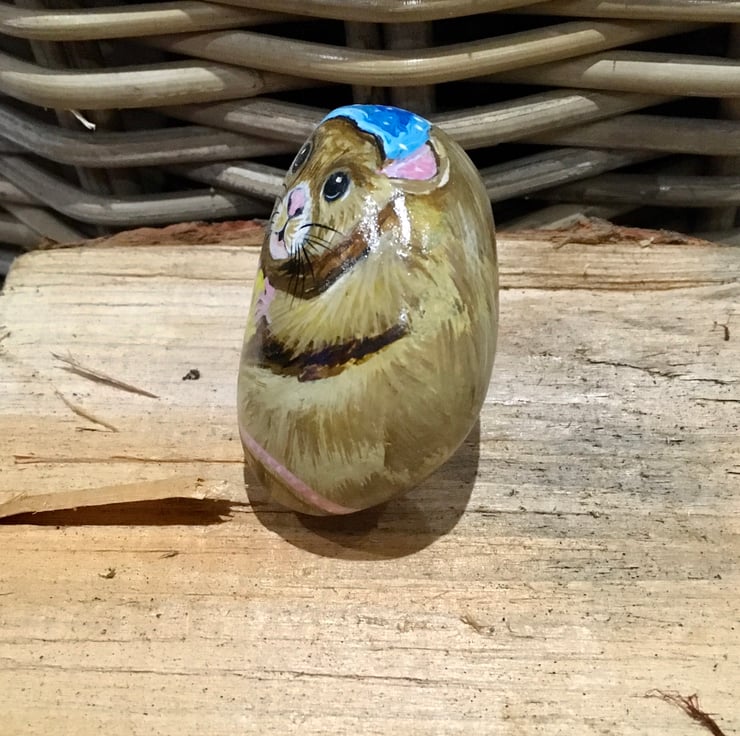 Mouse hand painted pebble garden rock art wildl... - Folksy