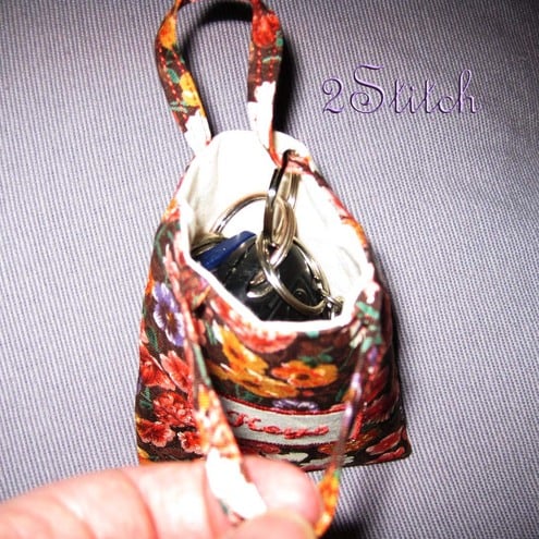 Mini Tote bag Key Ring / Holder / Case - Folksy