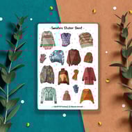 Sweater sticker sheet, planner stickers, bullet... - Folksy