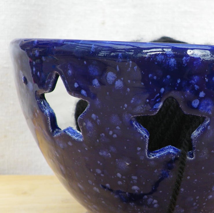 Yarn bowl cup knitting or crochet wool hand thrown - Folksy