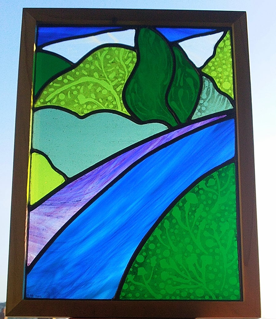 Stained Glass Panel - River Walk - Folksy