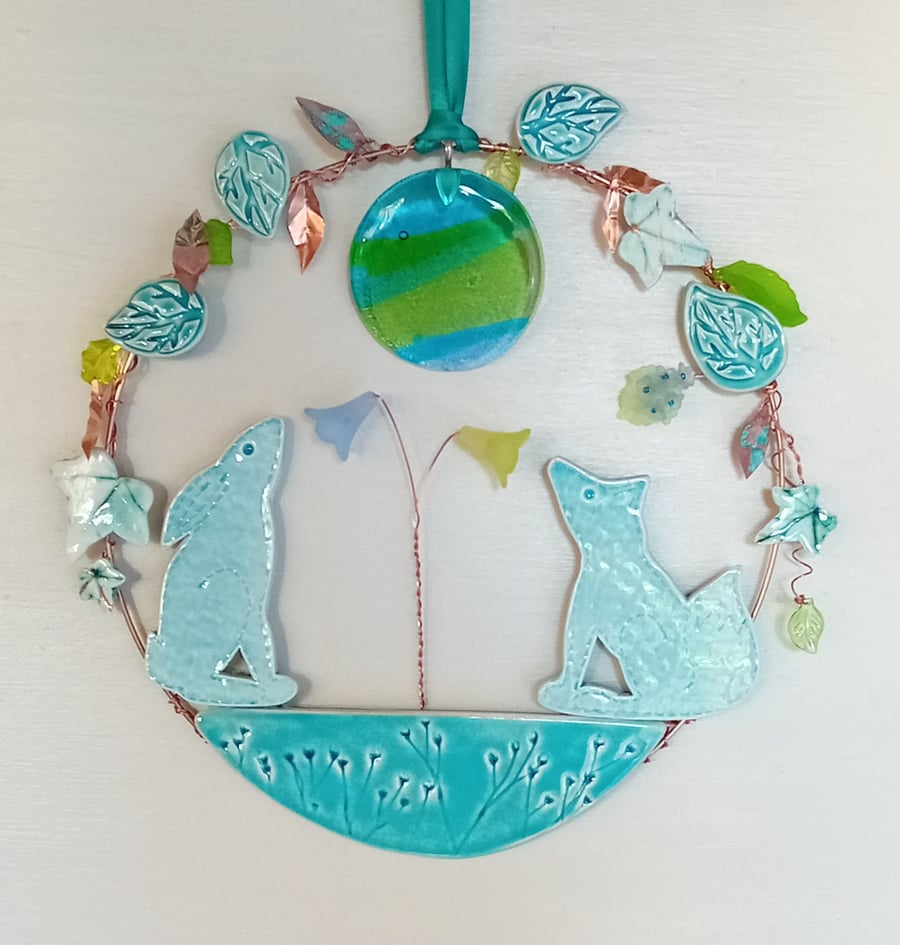 Hare & Fox decorative wreath - Folksy