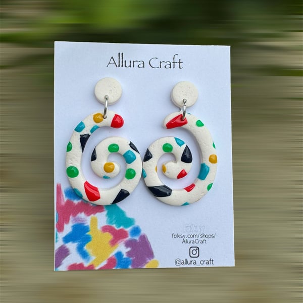 Olympic Swirl and Stud Earrings - Folksy