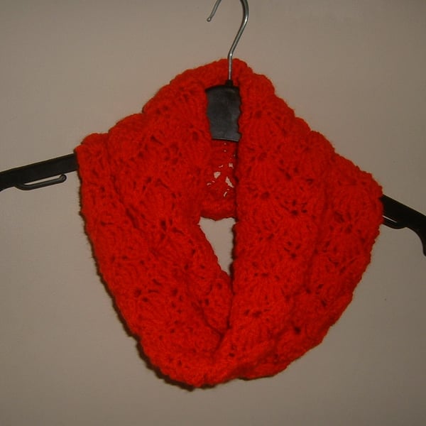 red infinity scarf original crochet design ref ... - Folksy