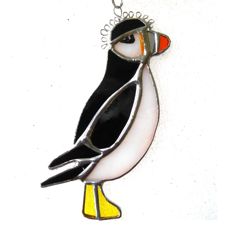 Puffin Bird Suncatcher Stained Glass Handmade B... - Folksy