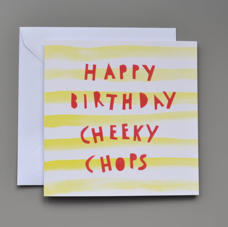 Cheeky Chops Birthday Card - Folksy