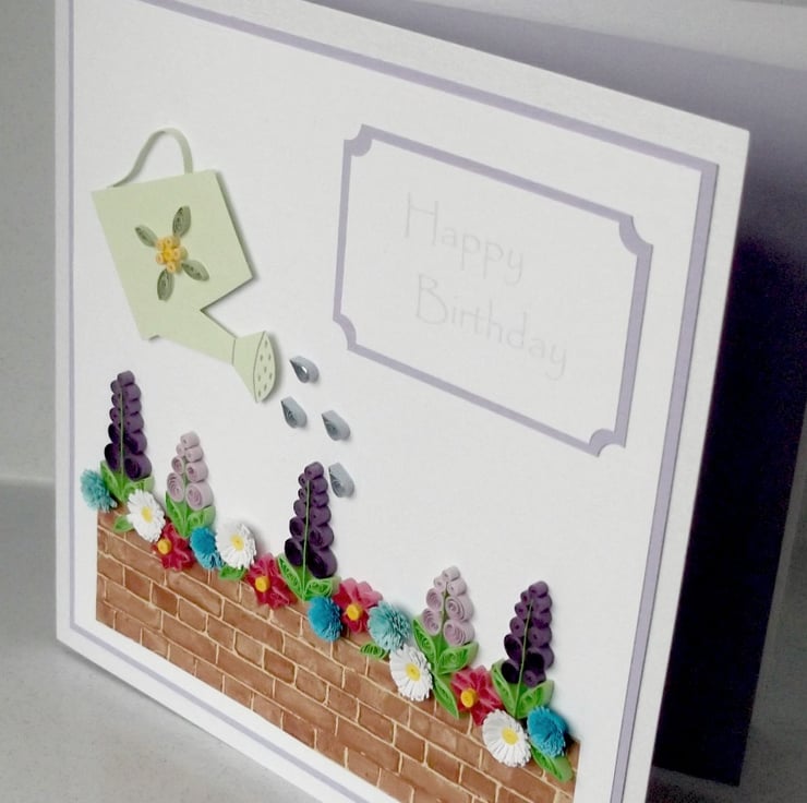 Quilled birthday card - handmade, personalised - Folksy