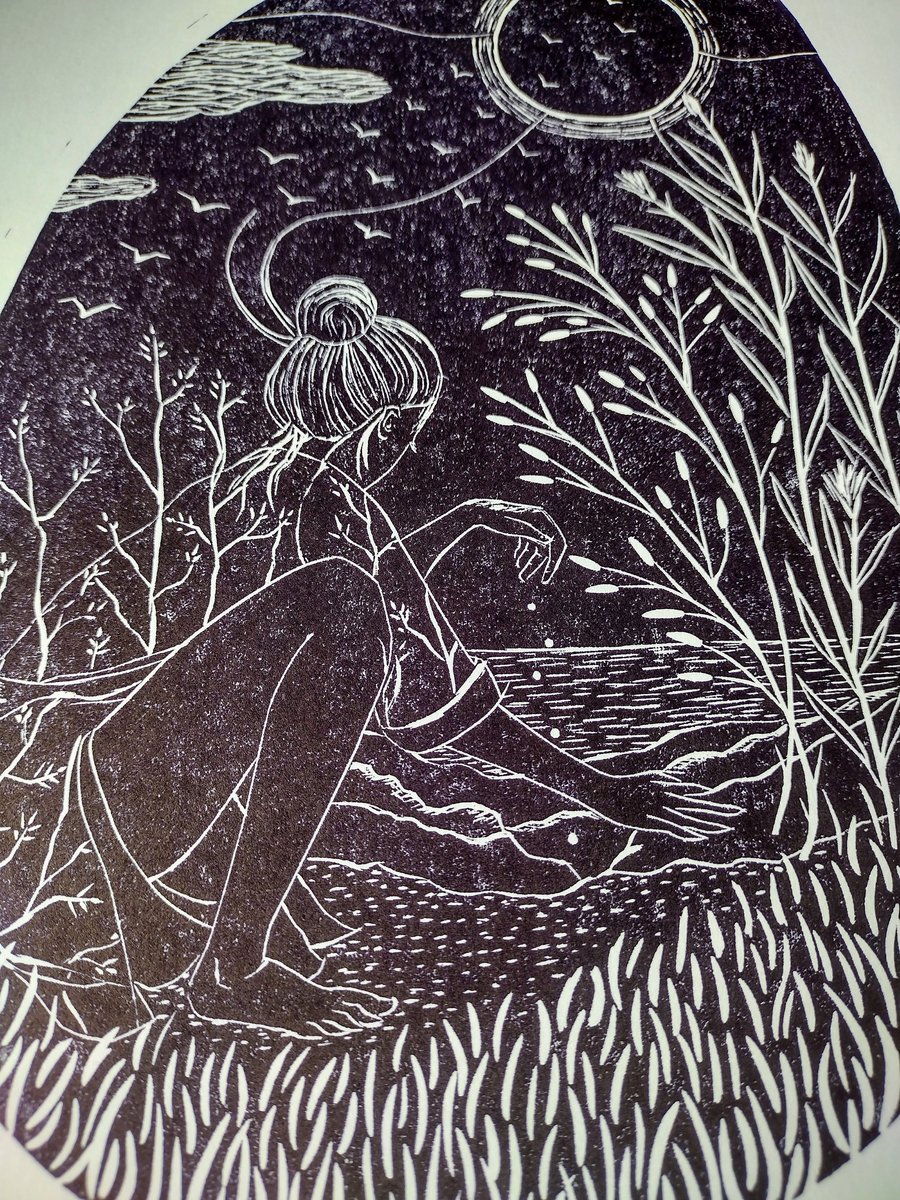 'Sow I am' linocut art print in dark purple - Folksy