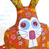 SALE Vintage fabric Retro Rabbit - Folksy