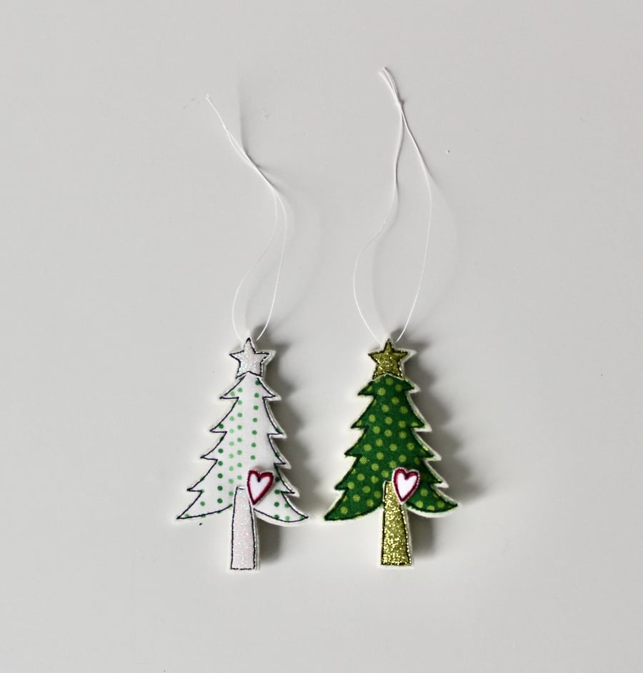 'Two Little Trees' - Hanging Decoration - Folksy