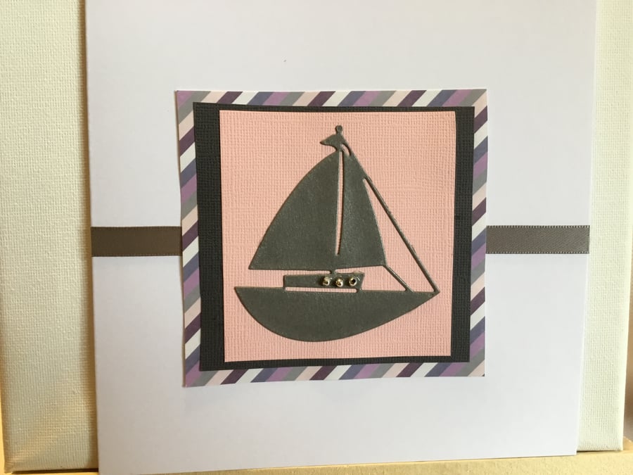 Sail boat card - Folksy