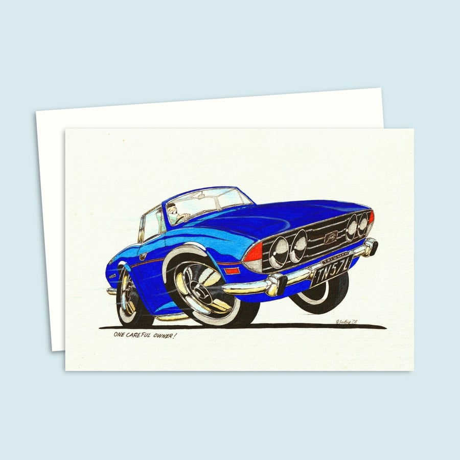 Seventies Sports Car Greeting Card with a Boy R... - Folksy