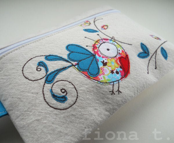 embroidered peace dove purse - Folksy
