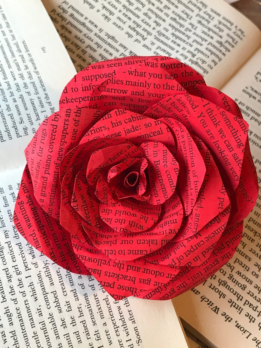 Book page rose. Paper flower - Folksy