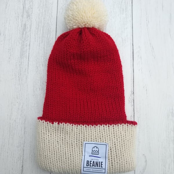 Red Santa Style Hat, Santa's Hat, Christmas Hat - Folksy