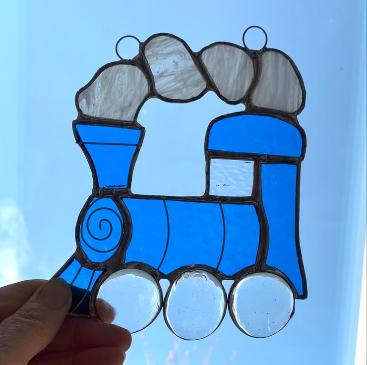 Stained Glass Train Suncatcher - Handmade Windo... - Folksy