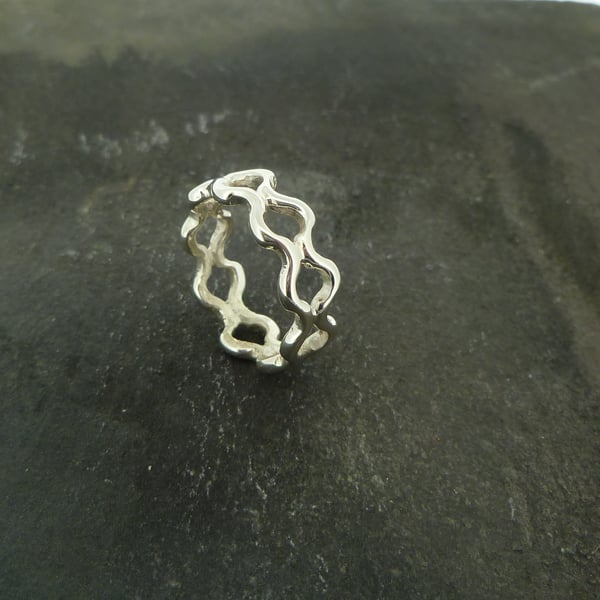 Sterling Silver Double Ripple Ring - Folksy