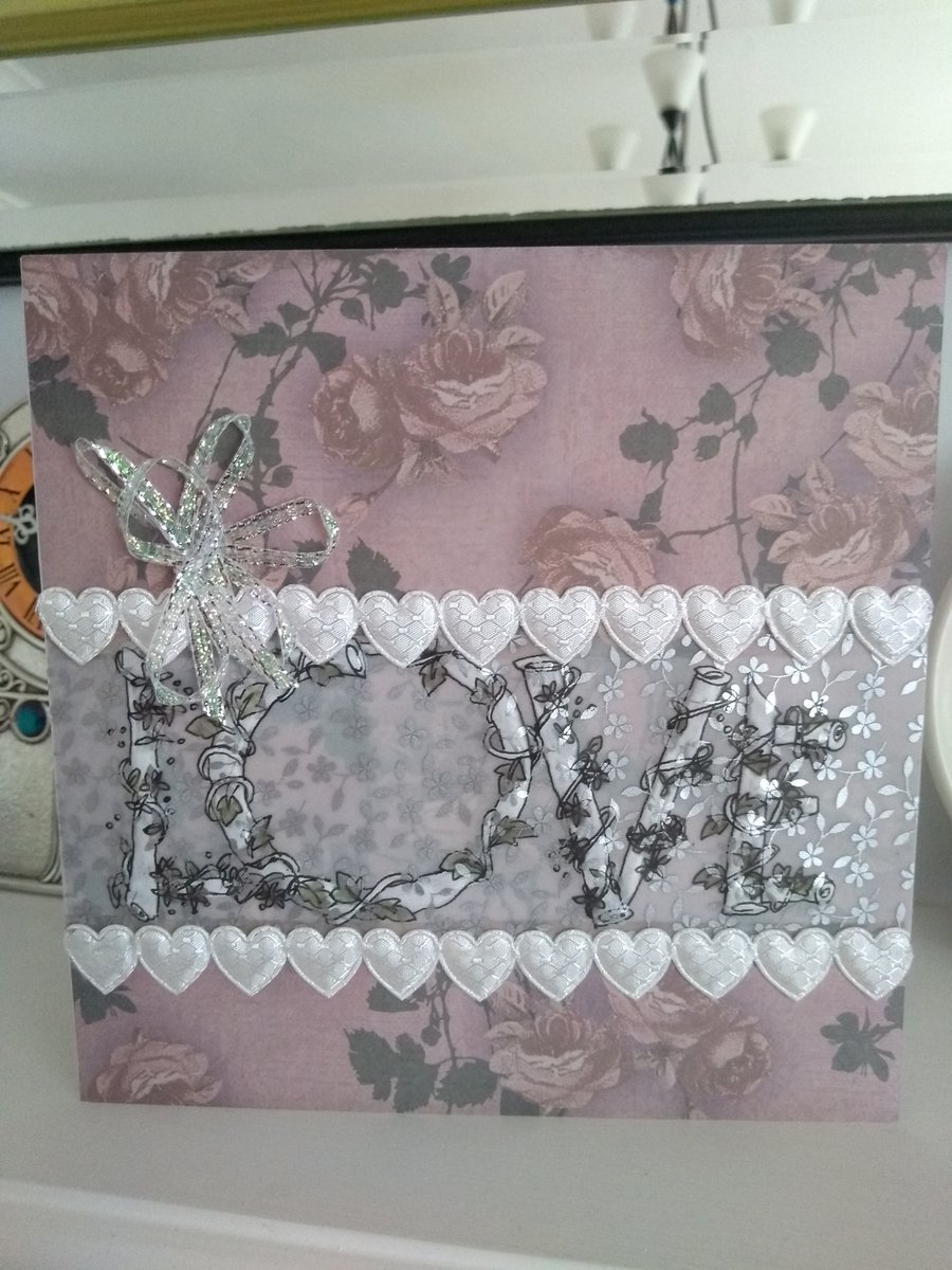 Love floral romantic card - Folksy