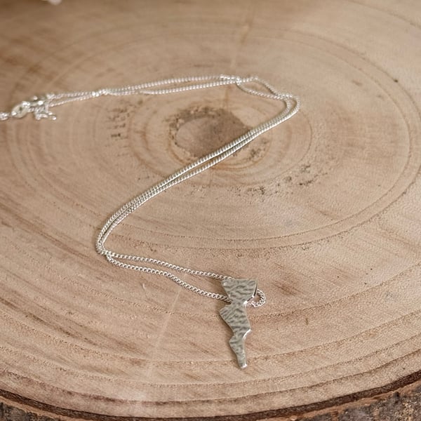 Handmade Fine Silver Lightning Bolt Pendant - Folksy