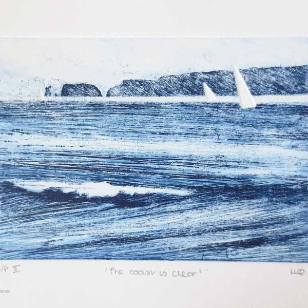 Original etching artist proof print of sailing ... - Folksy