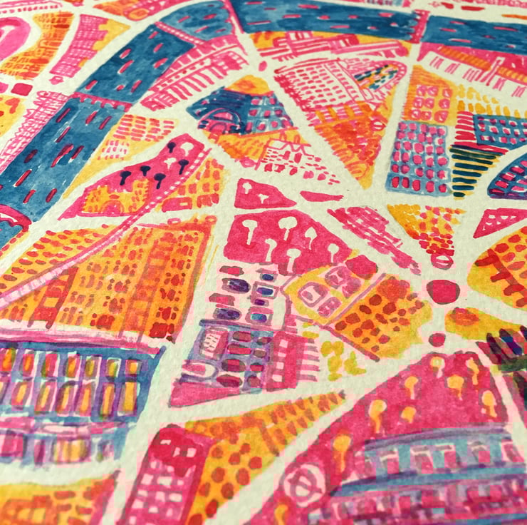 SALE 20% OFF! Map of London, Original Ink Paint... - Folksy