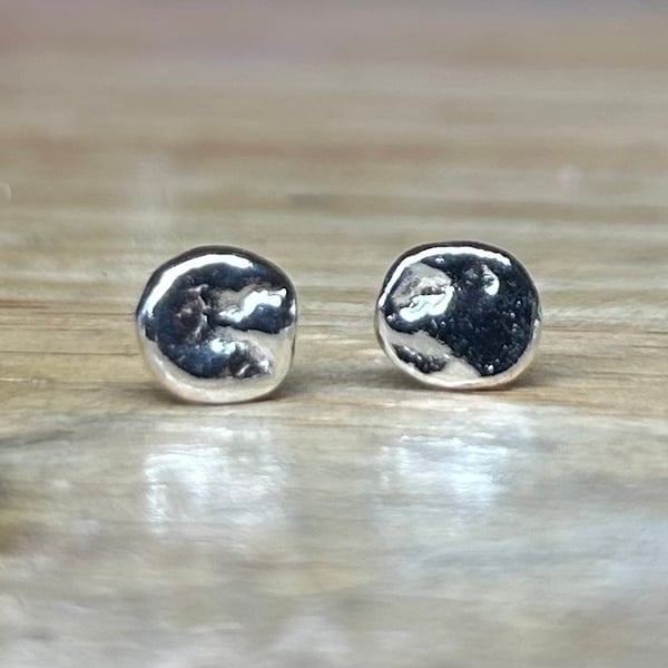 Handmade Melted Sterling Silver Oddity Stud Ear... - Folksy