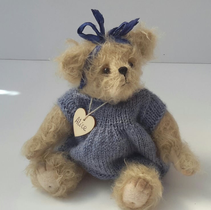 Alice Bear, Mohair Artist Bear, Dressed Teddy B... - Folksy