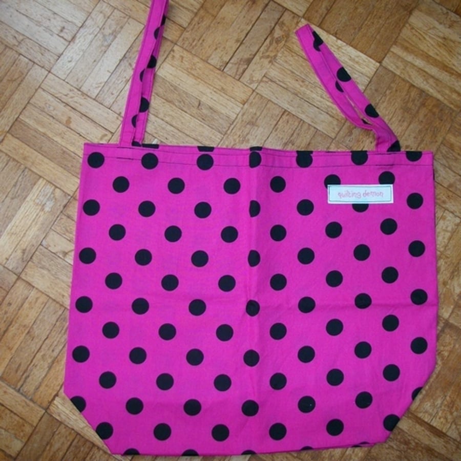 Sale! Pink Polka Dot Bag - Folksy