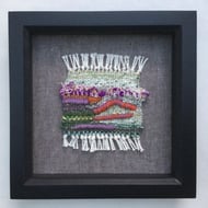 Framed handwoven tapestry weaving, textile wall... - Folksy