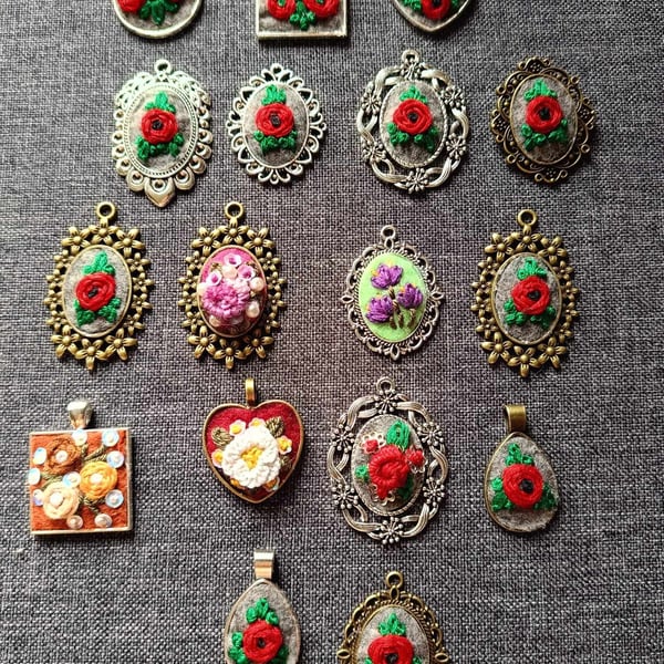 Brooch with handmade decorations - Folksy