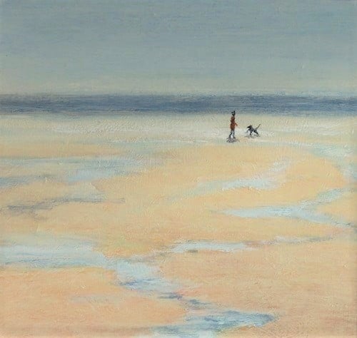 Original acrylic painting low tide beach walkin... - Folksy