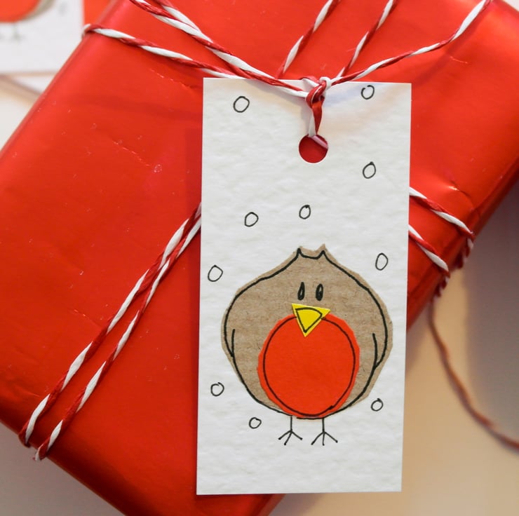 Gift Tags - Christmas Robin Gift Tags - Robin R... - Folksy