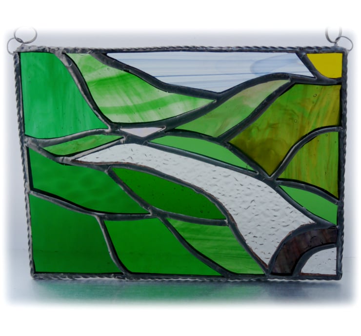 River Valley Panel Stained Glass Landscape Pict... - Folksy
