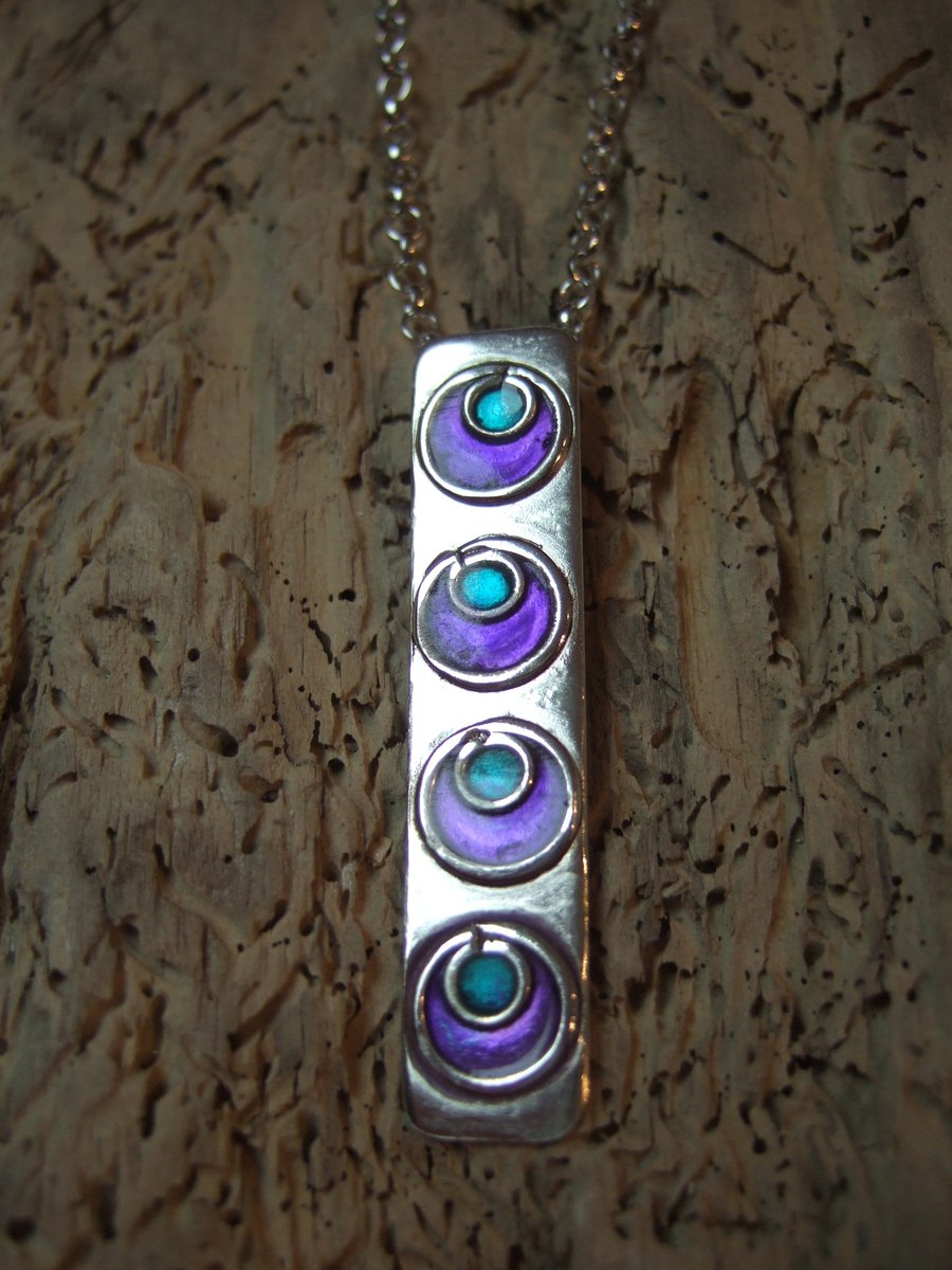 Sterling Silver and Purple & Jade Resin Pen... - Folksy