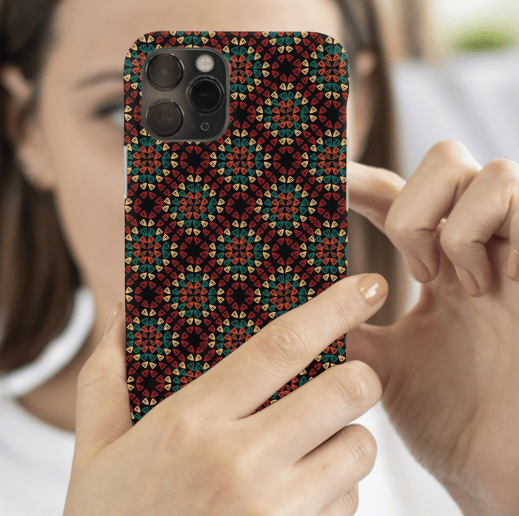 Digital print crochet-inspired granny squares v... - Folksy