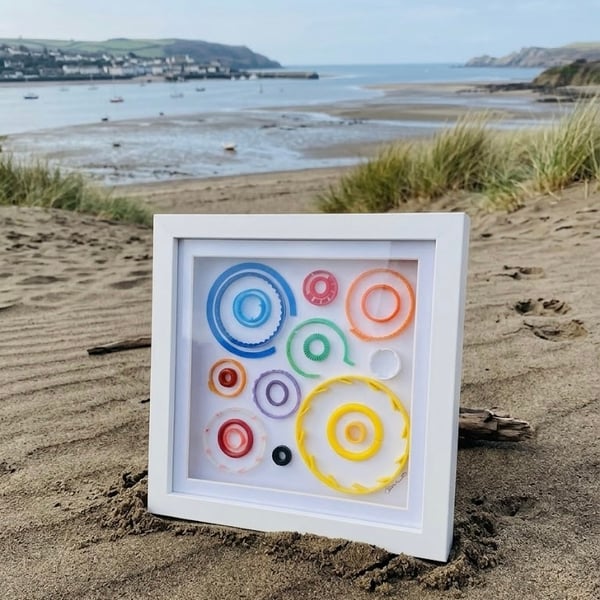 Rainbow Beach Plastic Framed Collage - Folksy