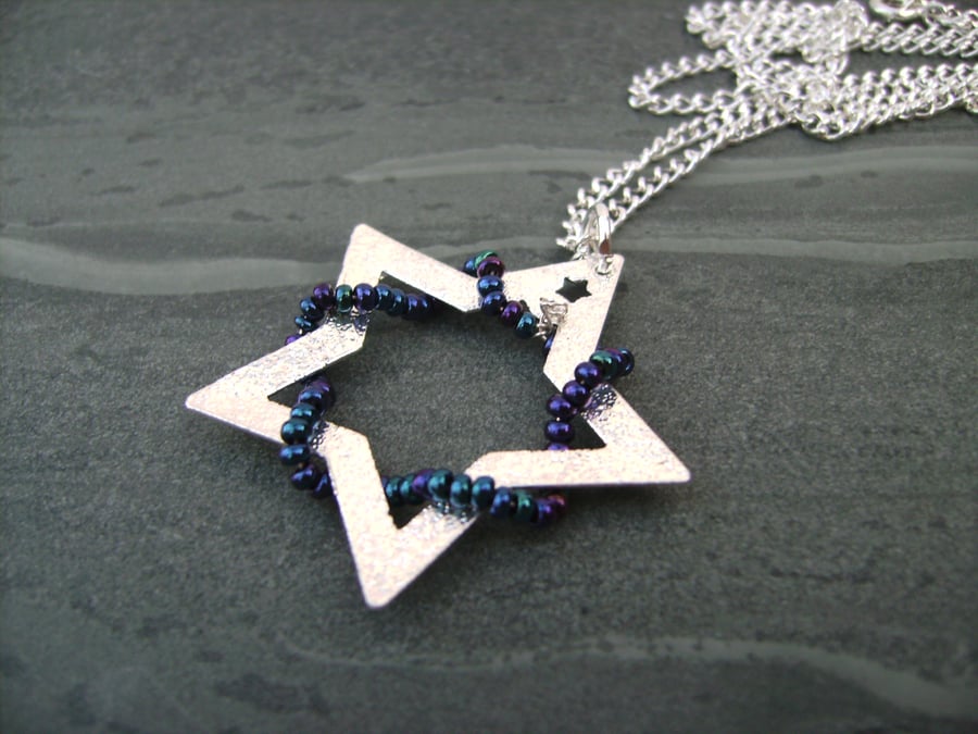 Ocean Silver Star Pendant Necklace ONE DAY SALE - Folksy