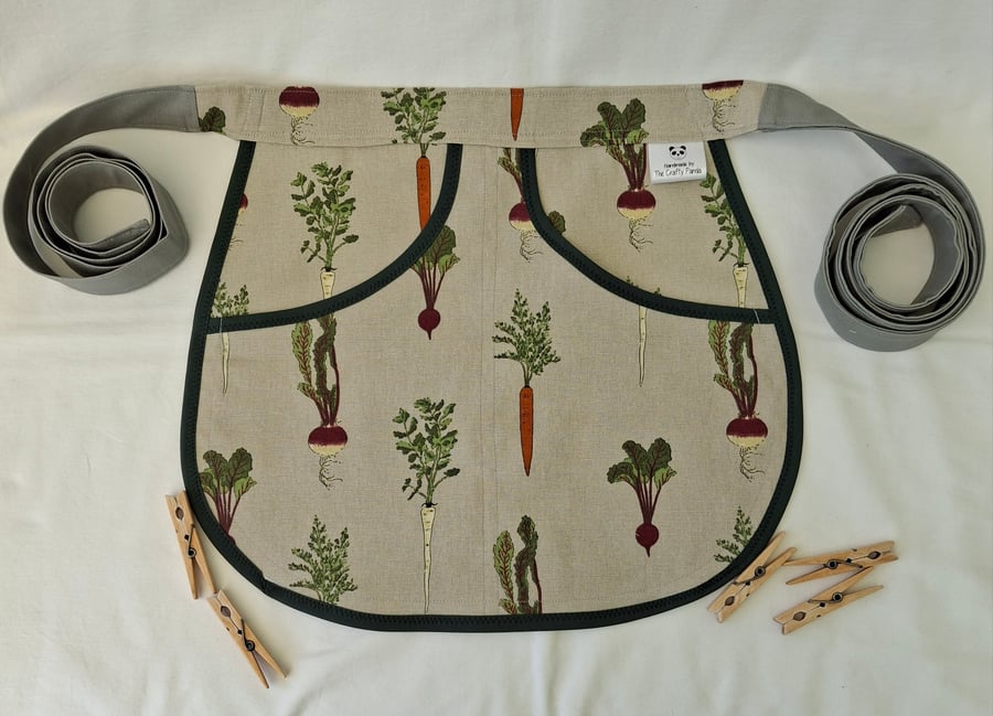 Vegetable themed Peg Apron, Handmade from Sophi... - Folksy