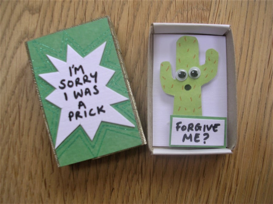 I'm Sorry! Matchbox Apology - Folksy