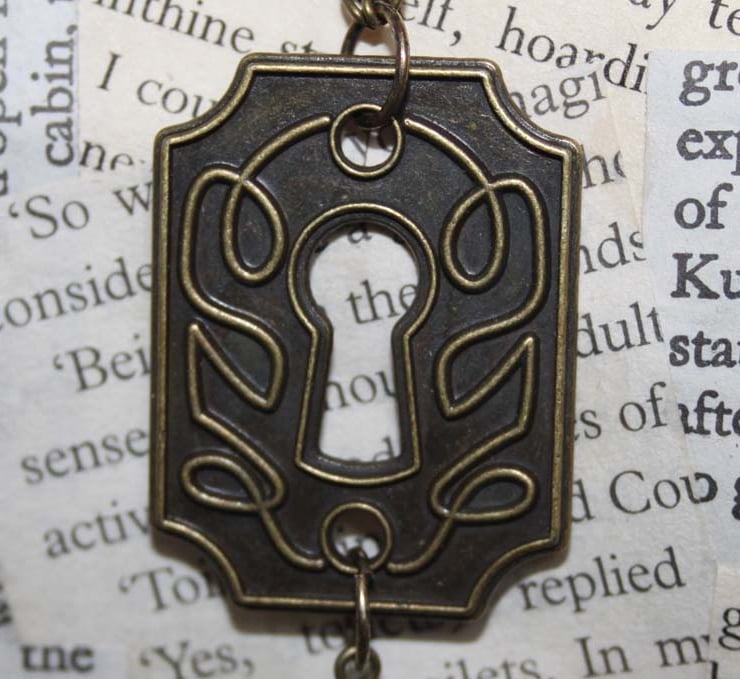 Steampunk Keyhole Charm and Key Charm Turquoise... - Folksy