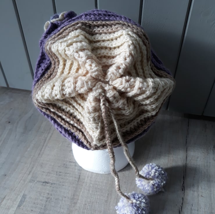 Crochet slouch hat with detachable flower - Folksy