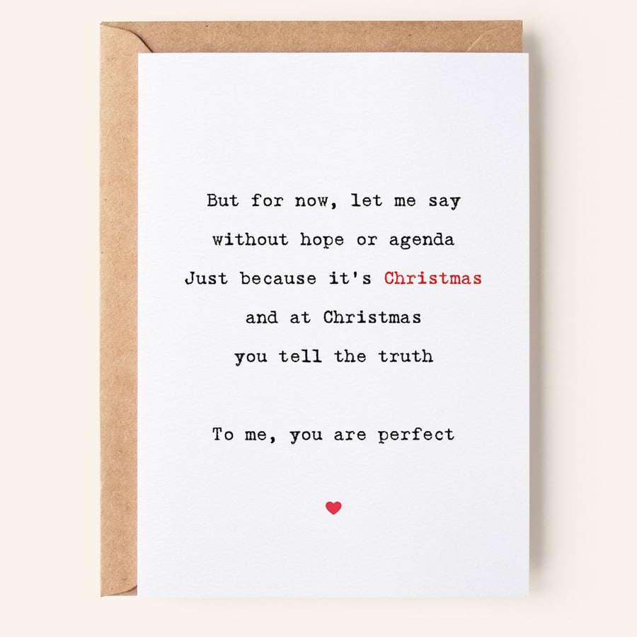 Love Actually Christmas Quote Card in Typerwite... - Folksy