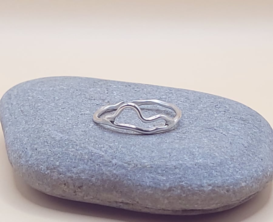 Sterling Silver Wave Ring - Folksy