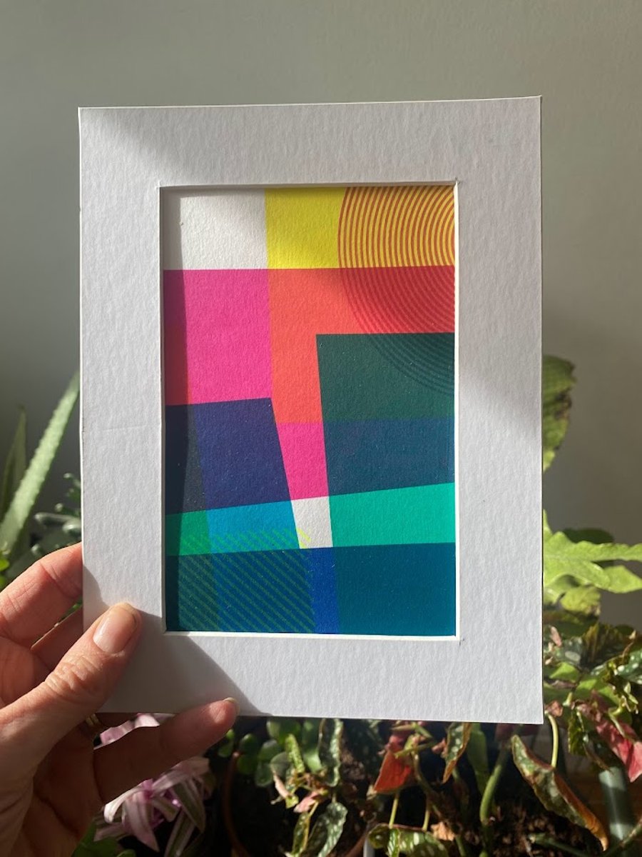 Mini unique A5 screen print - free P&P - Folksy