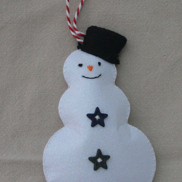 Festive Felt Snowman Christmas Tree Decoration ... - Folksy