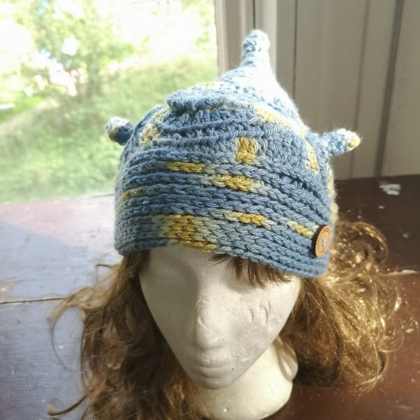 Blue Crochet Hat, quirky and unusual - Bargain ... - Folksy
