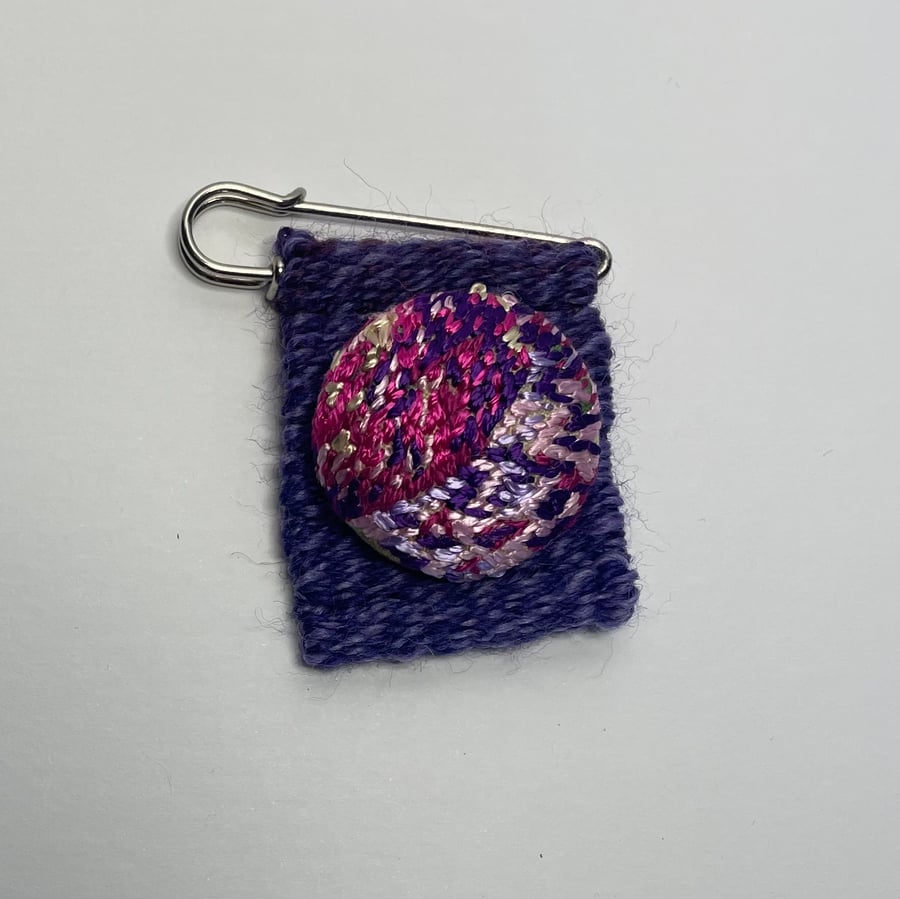 Hand embroidered brooch - Folksy