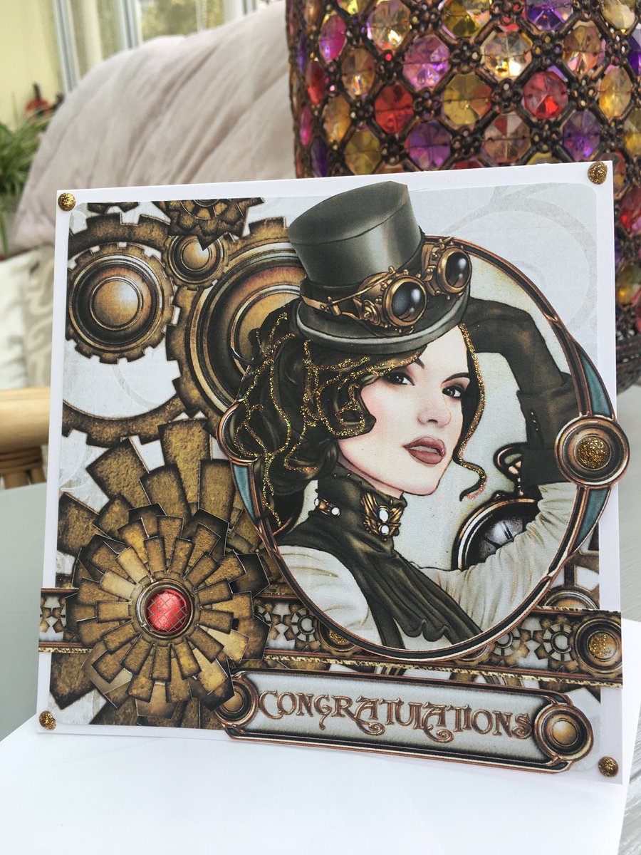 Steampunk congratulations card - Folksy