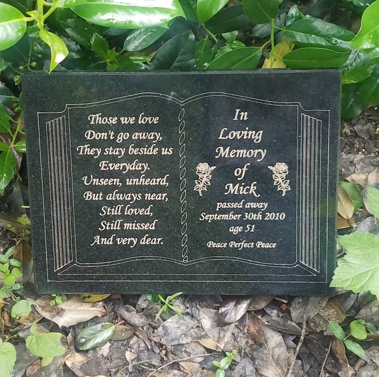 Memorial Grave Plaque Stone Engraved Bible Head... - Folksy