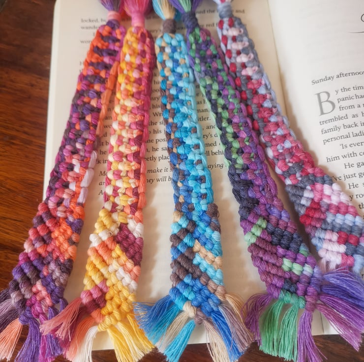 Bookmark - Macrame Boho Inspired - Red Marble F... - Folksy